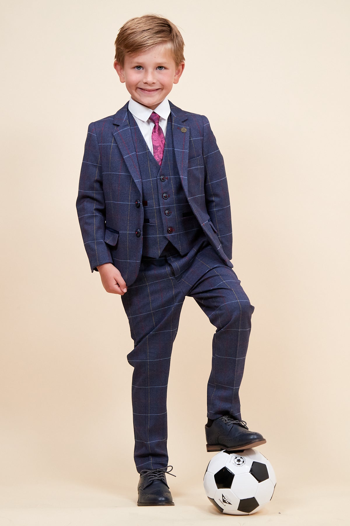 DRAKE - Children's Navy Check Three Piece Suit – Marc Darcy