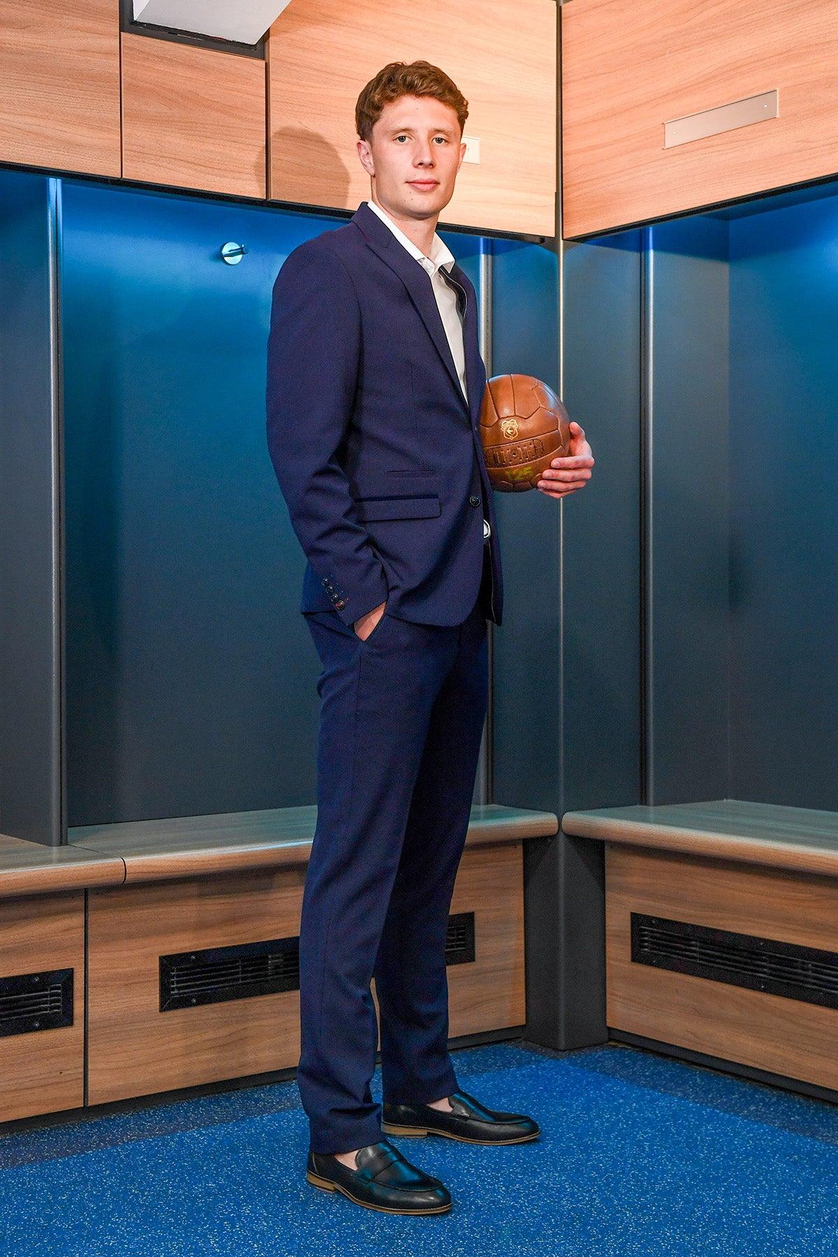 The Cardiff City F.C. Collection - BROMLEY Navy Check Two Piece Suit A ...
