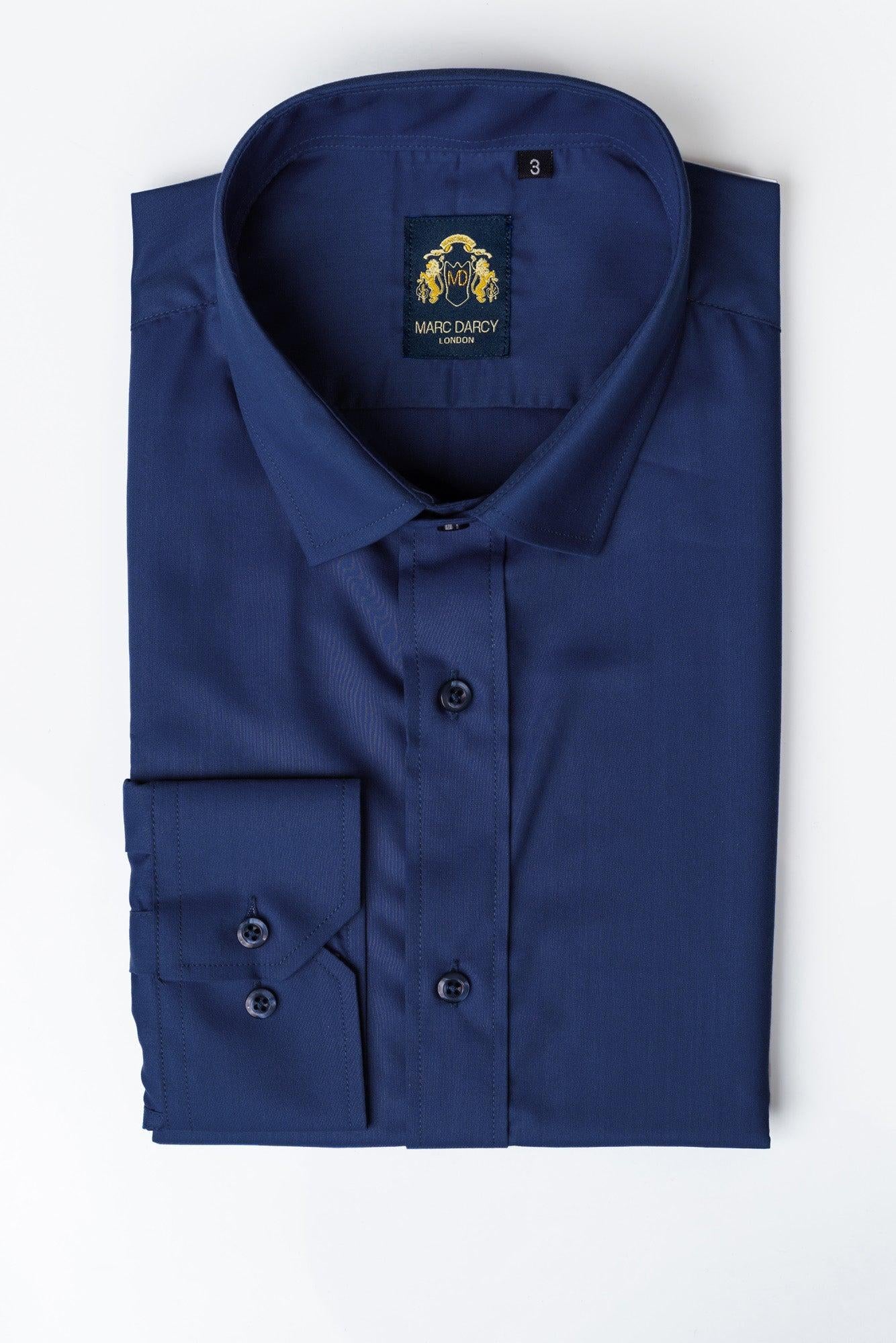 CARTER - Blue Long Sleeve Shirt – Marc Darcy