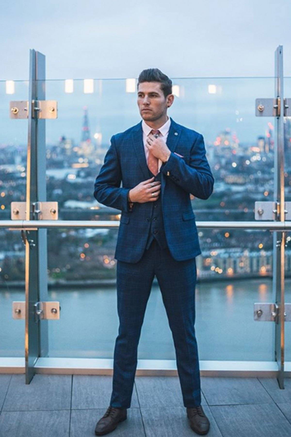 JERRY - Blue Check Suit As Worn By Shaun Findlay – Marc Darcy